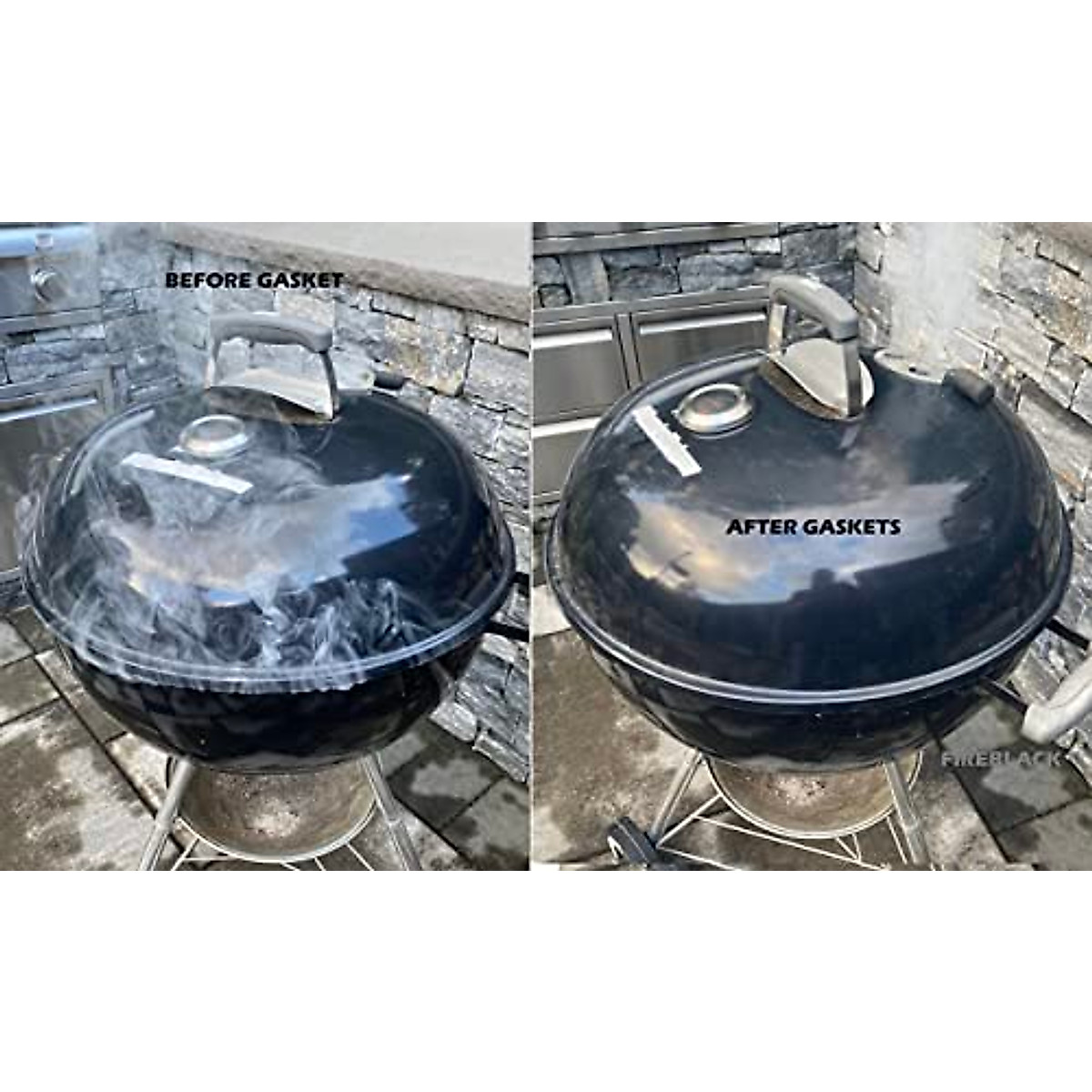 FireBlack 125 Black Nomex Self Stick Replacement for Big Green Egg Gasket High Temp w/LavaLock LG XL