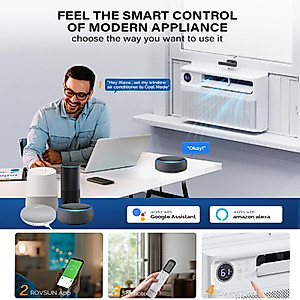 ROVSUN 8000 BTU Inverter Window Air Conditioner with WiFi, Energy-Star Window AC Unit with Remote & App Control, Ultra Quiet Design & Easy Install Kit, Work with Alexa/Google Assistant, 115V/60Hz