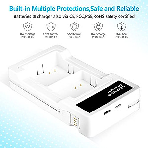 2 Pack 3.85V 4800mAh Rechargeable Batteries for Arlo Ultra, Arlo Pro 3 and Arlo Pro 4 with Dual Battery Charger, Battery Replacement for Arlo Ultra, Arlo Pro 3 and Arlo Pro 4 Only - by JESSPOW