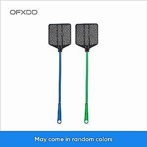 OFXDD Rubber Fly Swatter, Long Fly Swatter Pack, Fly Swatter Heavy Duty, Blue and Green Colors (3 Pack)