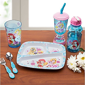 Zak! Designs Easy Grip Flatware, Children's Spoon and Fork with Disney Palace Pets Graphics, BPA-free Plastic and Stainless Steel