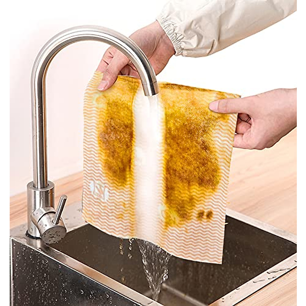 KitchLife Reusable Bamboo Paper Towels with Oil-Water Separation Technology, 1 Roll = 10 Months Supply - Washable and Recycled Paper Rolls, Eco Friendly Gift, Roral Orange