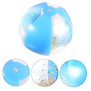 COOLHIYA 3pcs Glitter Beach Ball Beach Balls for Kids Mini Toys for Kids Pool Party Toys Pool Party Float Large Beach Ball Inflatable Glitter Beach Ball Water Inflatable Ball Football Child