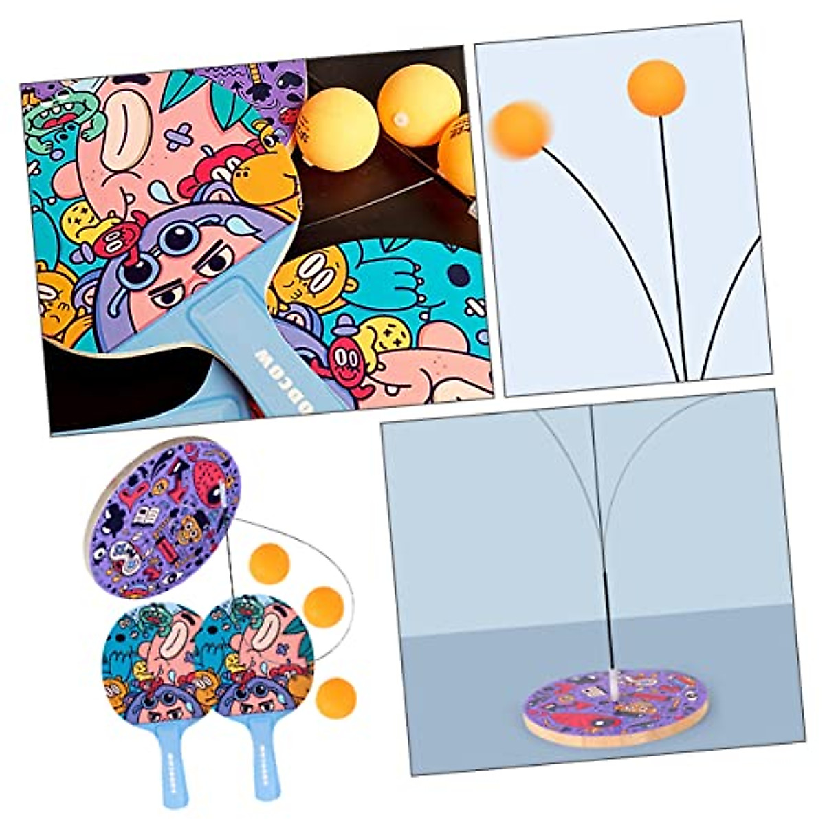 BIUDECO 1 Set Table Tennis Trainer Practice Tool Table Tennis Practicing Toys Pong Training Device Indoor Game Toys Sports Plaything Portable Table Tennis Household Suit Abs Child