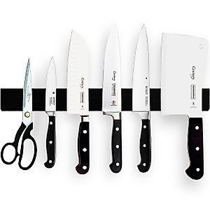 16 Inch Black Wood Knife Magnetic Strip Use as Magnetic Knife Holder for Wall - Magnetic Knife Strip - Magnetic Knife Bar - Wall Kitchen Magnetic Rack Holder