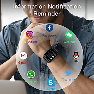 Smart Watch, Newest 1.85" TFT HD Display Smart Watch with Receive & Dial, Smart Watch for Android Phones with Pedometer, Fitness Tracker, Heart Rate, SMS Reminder, Android Smart Watch for Women Men