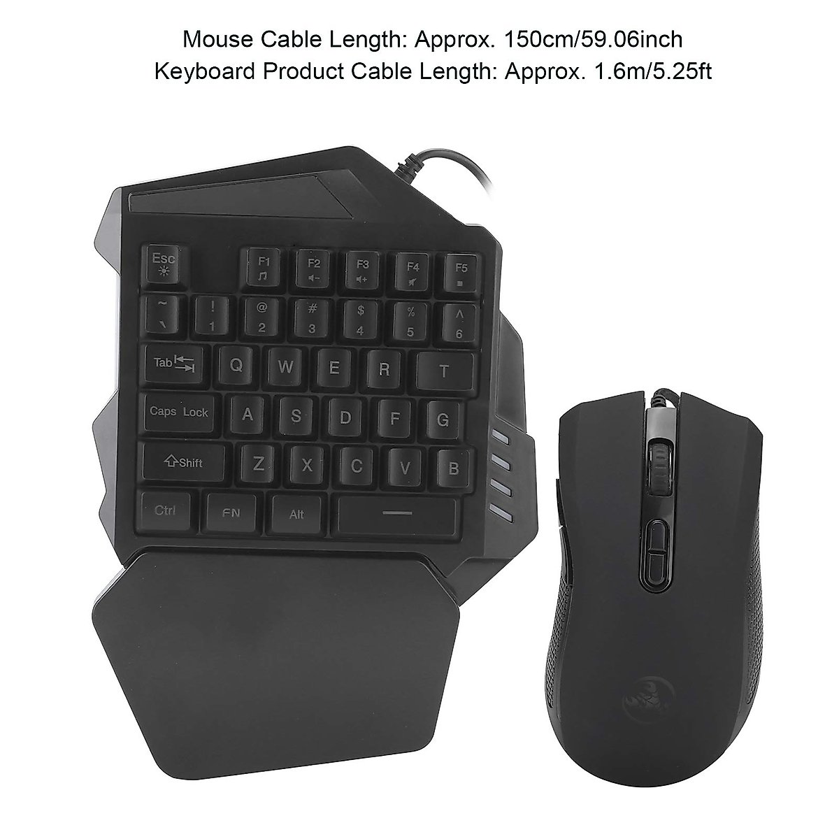 One-Handed RGB Gaming Keyboard and Combo with Converter, 3200 DPI Mouse, 35 Keys Gaming Keypad Adapter Base Kit Set for/X-One/for PS3/X-360/for Switch