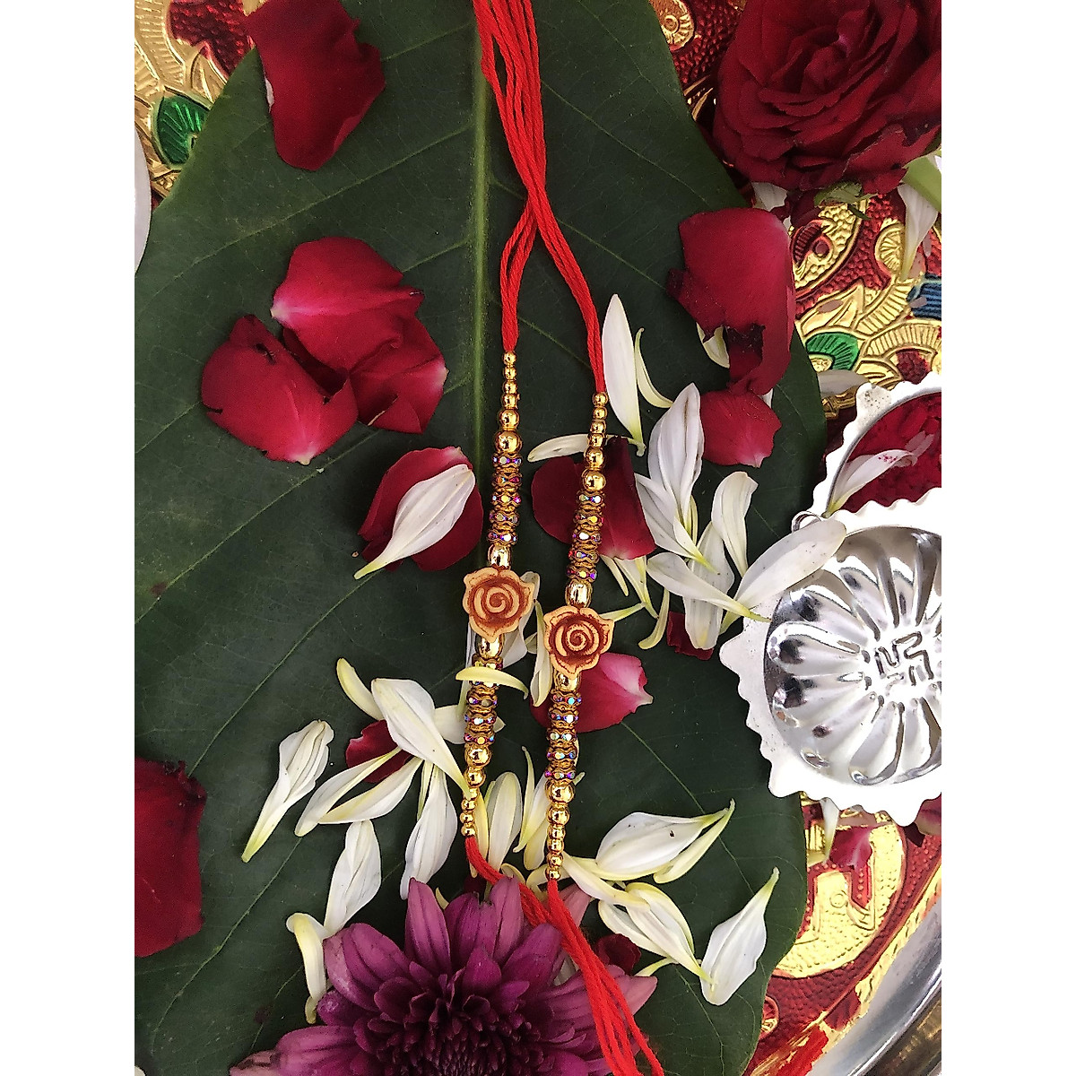 Set of 2 Rakhi Thread, Rakhi for Brother, Raksha Bandha Gift for Your Brother, Rakhi Bracelet for Loving Sibling, Father, Bhabhi, Bhaiya Indian Latest Rakhi for bhai Thread Bracelet