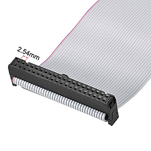 uxcell IDC Wire Flat Ribbon Cable FC/FC Connector A-Type 40 Pins 2.54mm Pitch 1m Length Gray