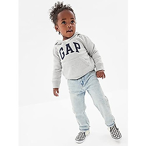 GAP baby boys Logo Pullover Hoodie Sweatshirt, Light Heather Grey B08, 0-3 Months US