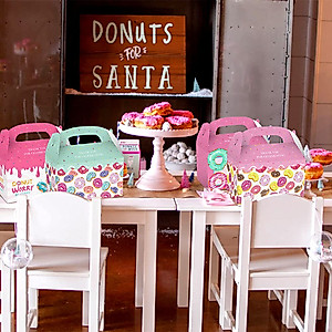 12 PCS Donut Party Bags Donut Party Boxes For Kids Birthday Donut Party Favor Box Donut Goodie Bags Sweet Doughnut Favor Donut Party Supplies