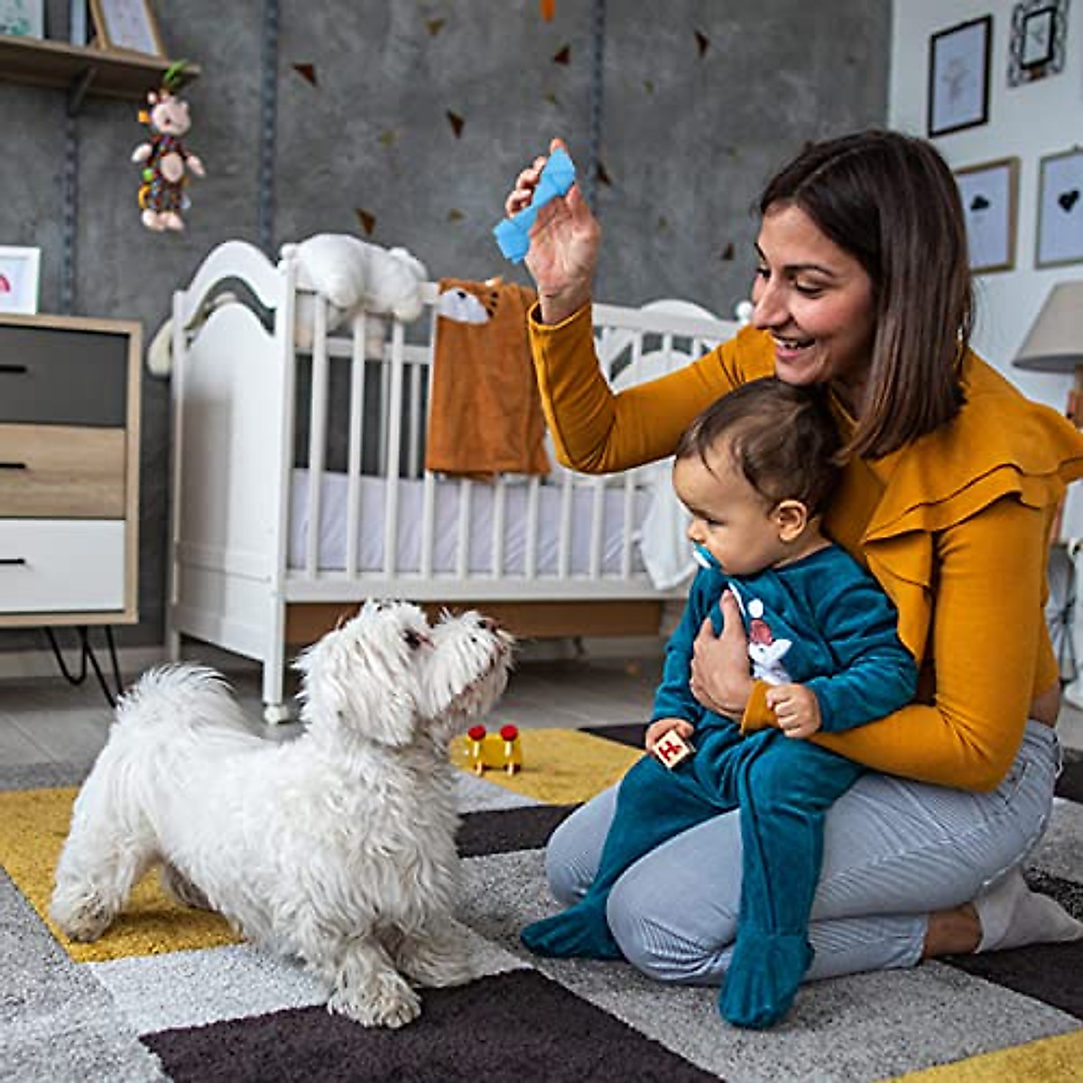 Nobleza Dog Chew Toy, Durable Hard Dog Bone Toy for Teething and Teeth Exercise, Safe Natural Rubber Puppy Chew Toy for Small and Medium Dogs, 5.4 * 1.8 * 1.4 in, Blue