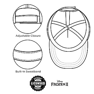 Disney Girls Baseball Cap, Frozen Elsa & Anna Adjustable Toddler 2-4 Or Girl Hats for Kids Ages 4-7 Purple