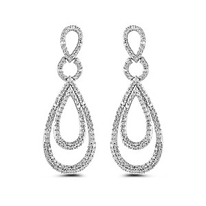 Amazon Essentials Sterling Silver Diamond Drop Earrings (1/2 cttw) (previously Amazon Collection)