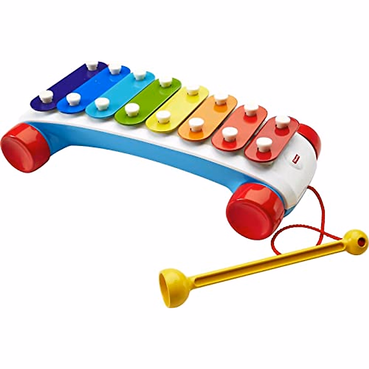 Fisher-Price Toddler Pull Toy, Classic Xylophone Pretend Musical Instrument with Mallet and Rolling Wheels for Ages 18+ Months