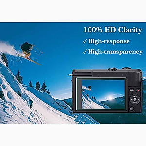 ULBTER Screen Protector for Canon EOS M200 Camera & Hot Shoe Cover, 0.3mm 9H Hardness Ultra-clear Tempered Glass Screen Protector,Anti-Scrach Anti-Fingerprint Anti-Dust Anti-Bubble [3 Pack]