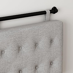 Yojoker Wall Mounted Headboard Queen, Hanging Upholstered Headboards for Queen Size Bed, Boho Floating Dorm Bed Headboard, Upholstery Button Tufted Wall Head Board for Bedroom-Grey