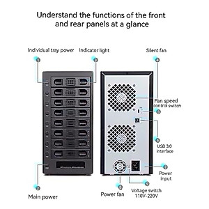 Syba 8 Bay Tool Less Tray Hot Swappabe 2.5" 3.5" SATA Non Raid External USB 3.0 Enclosure SY-ENC50119