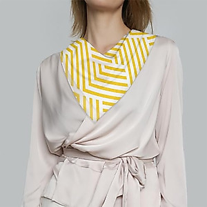 OHIKUETY Zig Zag Pattern Head Scarf for Women - Lightweight & Luxurious Like Silk Satin Scarf for Hair Wrapping at Night Bandana for Sleeping 35 Inch Square Scarf