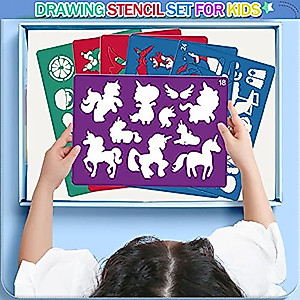30 Pieces Drawing Stencils Set for Kids, Plastic Drawing Painting Stencil Templates for Kids Crafts School Art Projects, Journal Stencil with 400+ Images