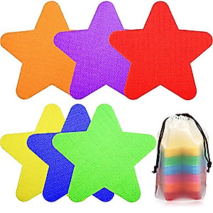 Outus 48 Pieces Stars Shape Carpet Markers 4 Inch School Teachers Classroom Floor Color Marker Star Carpet Mark for Kindergarten and Preschool