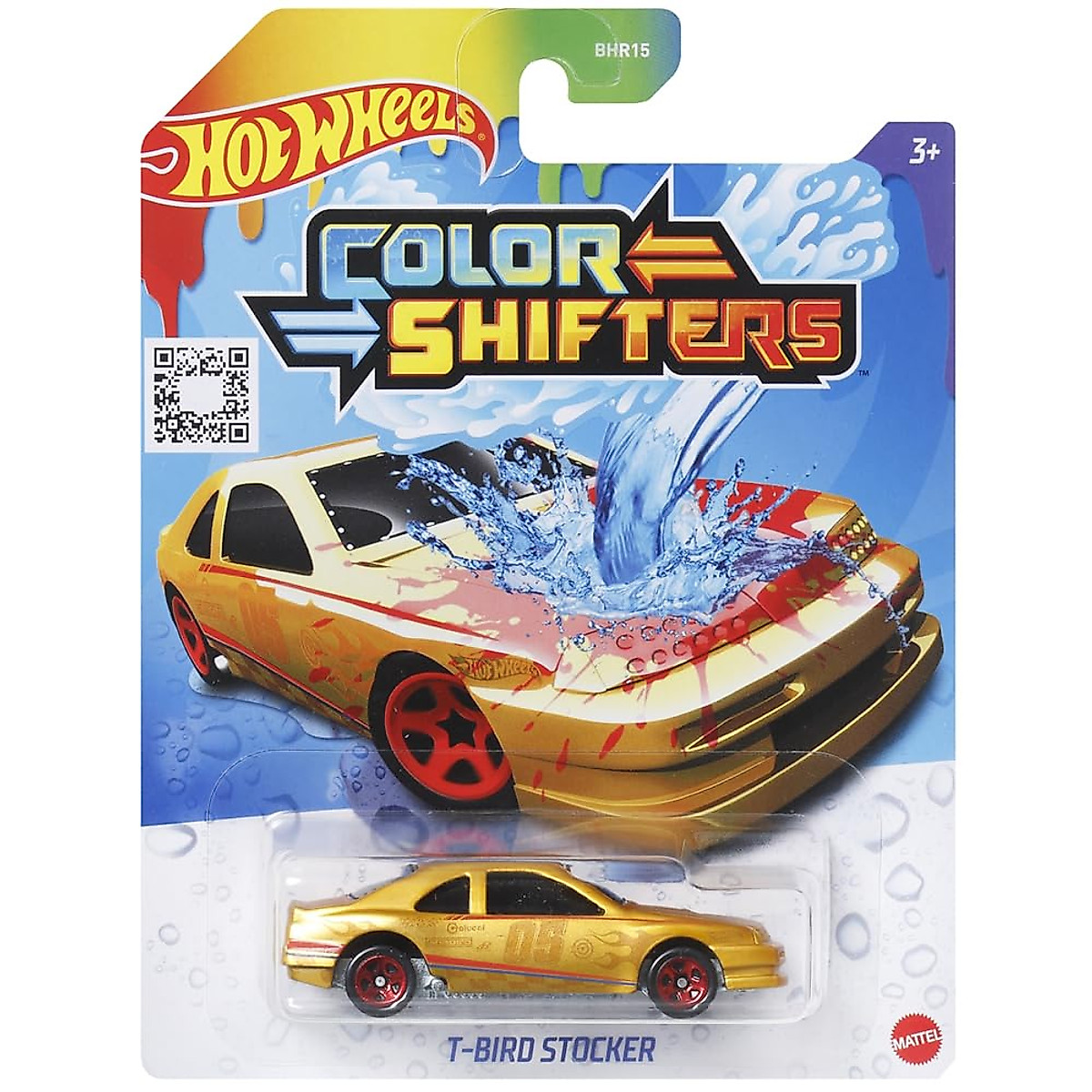 Collectible Die-Cast Hot-Wheels Color Shifters Vehicle - T-Bird Stocker Car ~ Gold to Red Racing Stock Car