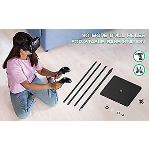 Skywin VR Stand Compatible with HTC Vive & Index Base Station - Tempered Glass HTC Vive Stand for Vive and Rift Constellation Sensors