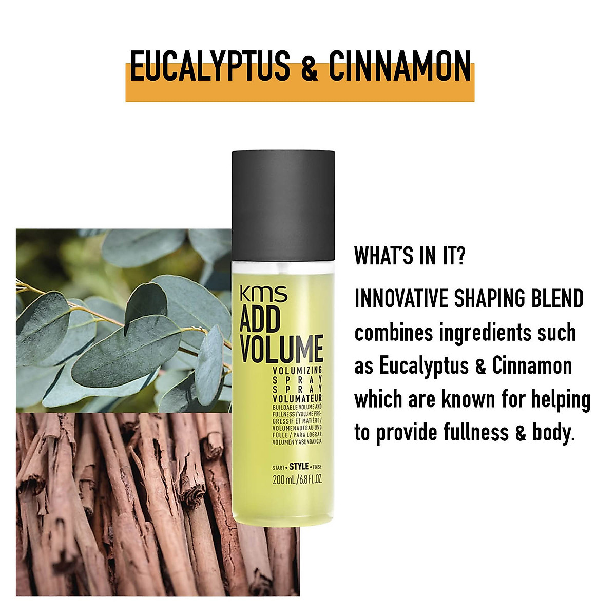 KMS ADDVOLUME Volumizing Styling Hair Spray, 6.8 Oz