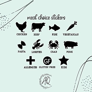 Meal Choice Stickers (Set of 10) - Wedding Meal Stickers - Place Card Meal Stickers - Wedding Meal Indicator - Food Choice Sticker (0.5 inch, Chicken, Gold)