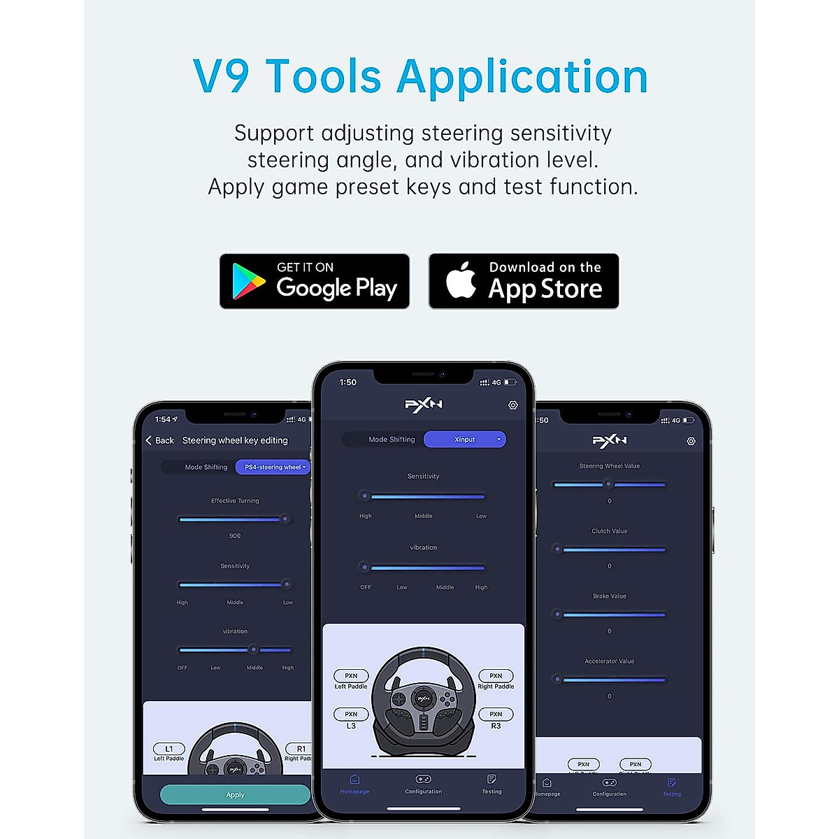 PXN V9 Gaming Racing Wheel with Pedals and Shifter, 270/900 Degree Steering Wheel for PC, Xbox One, Xbox Series X/S, PS4, PS3 and Switch