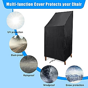 Outdoor Patio Chair Cover 2 Pack, Luxiv Large Waterproof Garden Chairs Covers for Deep 25"L x 25"W x 51”H Outdoor Stacked Chairs Covers with Storage Bag