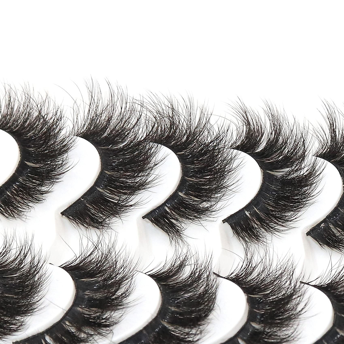 Losha False Lashes Super Fluffy Faux Mink Eyelashes Dramatic Long and Full Fake Eyelashes 7 Pairs Pack Volume Lashes