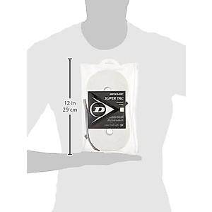 Dunlop Sports unisex adult 30-Grip Roll Tennis overgrips, White, 30-Pack US