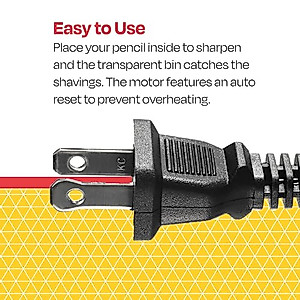 School Smart Vertical Electric Pencil Sharpener, For Classroom, Home, and Office Use, Black and Grey