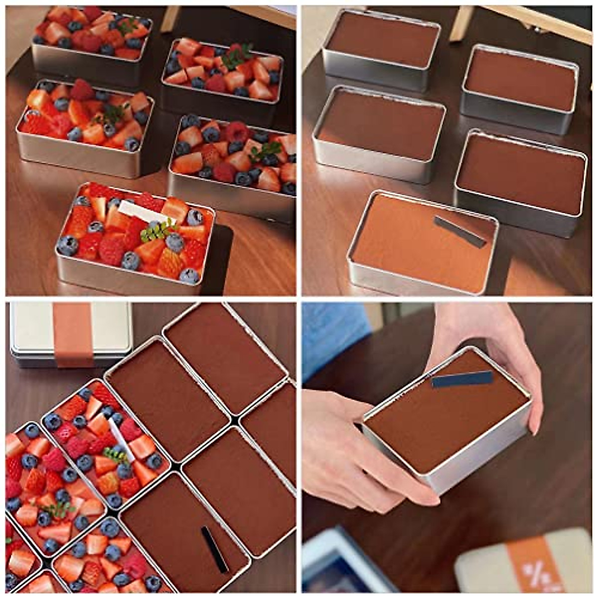 Zerodeko Cake Pans 2pcs Loaf Pan Stainless Steel Baking Bread Pan Toast Molds Empty Gift Boxes Cookie Case Metal Bakeware for Home Kitchen Meatloaf Cake Brownies Oven & Dishwasher Safe Cake Pan