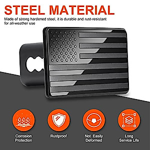 American Flag Metal Trailer Hitch Cover for 2 inch Receivers, with 5/8" Pin DiameterTrailer Hitch Lock for Trucks Trailer SUV