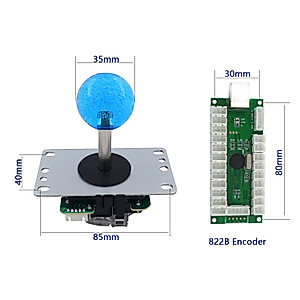 SJ@JX Arcade 2 Player Game Controller Stick DIY Kit LED Buttons with Logo MX Microswitch 8 Way Joystick USB Encoder Cable for PC MAME Raspberry Pi Color Mix
