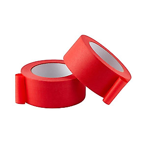 Lichamp 4 Pack Red Painters Tape 2 inch Wide, Medium Adhesive Red Masking Tape Bulk Multi Pack, 2 inch x 55 Yards x 4 Rolls (220 Total Yards)