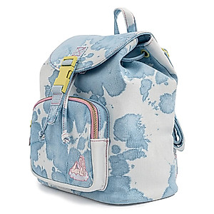 Loungefl Valfre Lucy Blue Acid Wash Denim Backpack