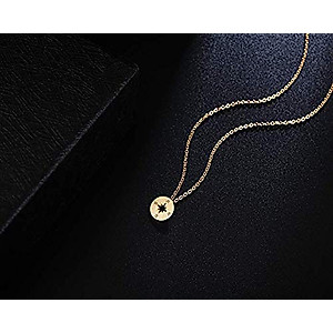 Hundred River Friendship Necklace with Meaning Compass Necklace Mountain Necklace with Message Card Gift Card (Mountain Necklace comass Necklace)