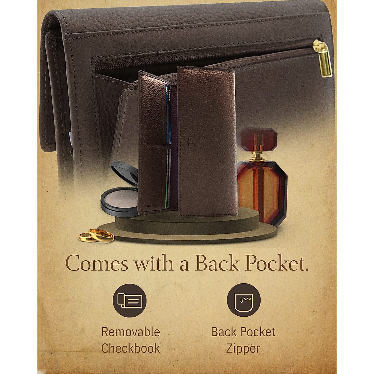 Access Denied Trifold Clutch RFID Wallets For Women - Large Capacity Womens Wallet Coin Pouch Leather Organizer With Checkbook Cover Gifts For Women