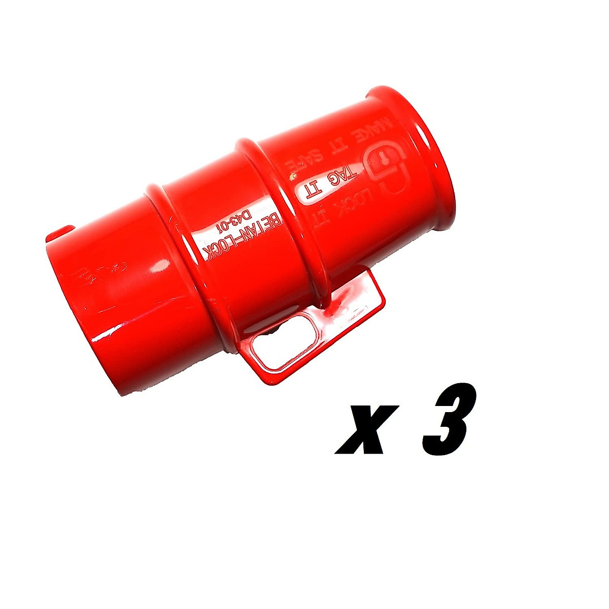 Lockout Tagout Lock Plug and Hasp Set - Plug Lockout for Use Sleeve Sockets RED BAN-D43, Loto Nylon Hasp Lock for Industry Equipment BAN-K02, Safety Padlock Keyed Different BAN-201 Red