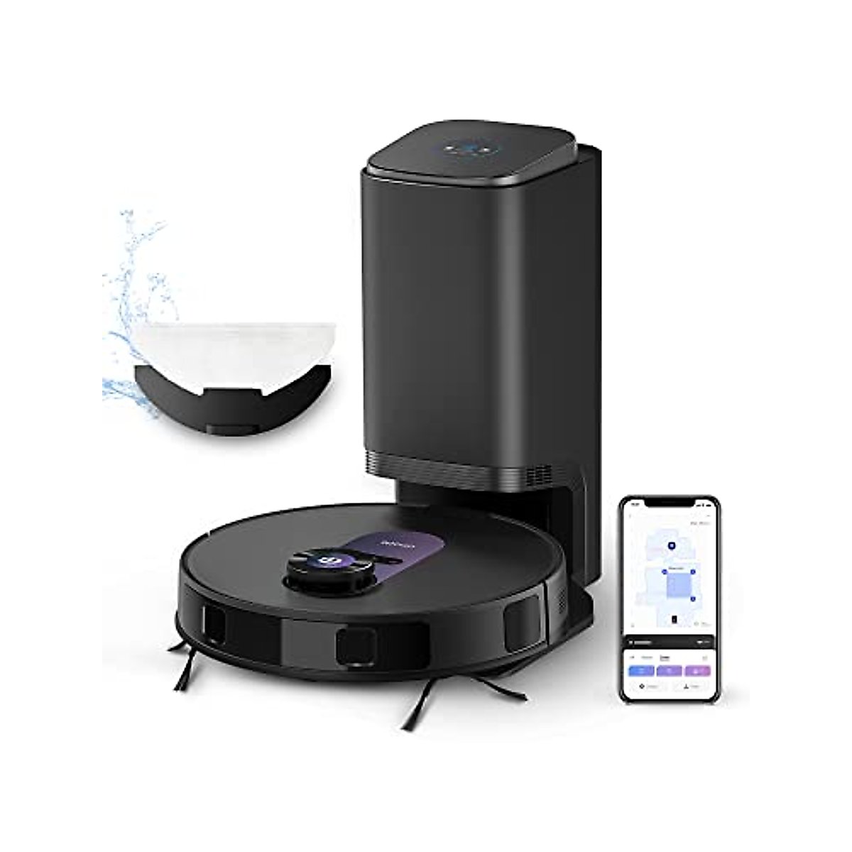 OBODE Robot Vacuum and mop Combo, 4000Pa Suction, LDS Navigation, Self Emptying and Intelligent Mop Lifting, 180mins Runtime, Compatible with WiFi/APP/Alexa, A8+