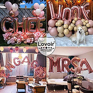 Lovoir 40 Inch Large Rose Gold Letter A Balloons Big Size Jumbo Mylar Foil Helium Balloon for Birthday Party Celebration Decorations Alphabet Rose Gold A