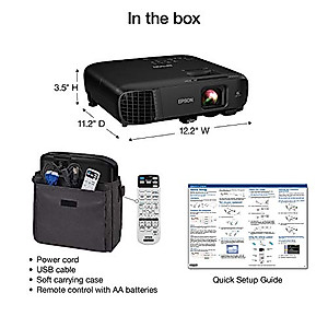 Epson Pro EX9240 3-Chip 3LCD Full HD 1080p Wireless Projector, 4,000 Lumens Color Brightness, 4,000 Lumens White Brightness, Miracast, 2 HDMI Ports, Built-in Speaker, 16,000:1 Contrast Ratio