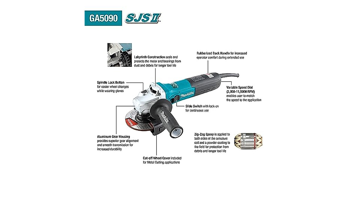 Makita GA5090 5" SJS™II High-Power Angle Grinder — 🛍️ The Retail Market