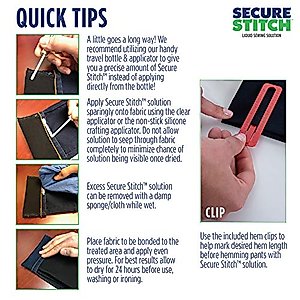 Secure Stitch Liquid Sewing Solution Kit! Fabric Glue That Quickly Mends, Alters, Hems & Embellishes Without a Needle and Thread! Includes: 4oz.Fabric Solution & 2oz All Fabric Solution