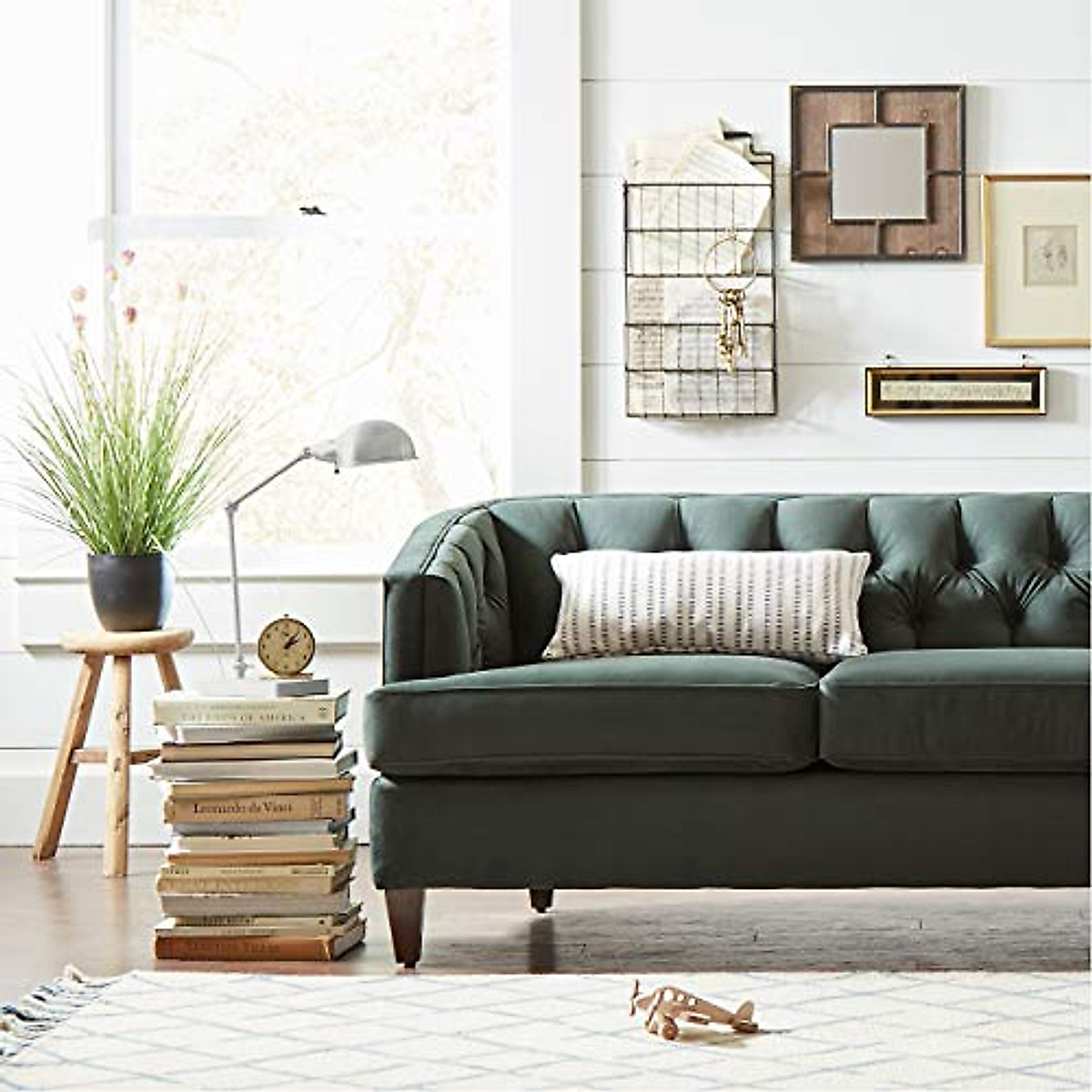 Amazon Brand – Stone & Beam Modern Vintage Adjustable Task Lamp, 17"H, Brushed Steel