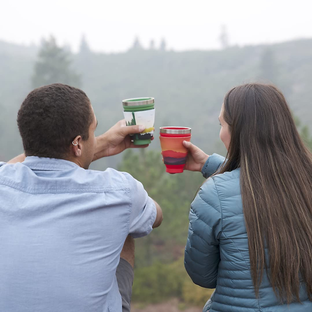 HYDAWAY Collapsible Drink Tumbler | Portable, Insulated, Hot & Cold Drink Cup for Coffee, Tea, Smoothies, Beer, Cocktails, Travel, Commuting, Camping, Events | 16oz Capacity (Ember)