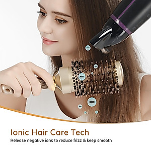 Round Brush for Blow Drying, Nano Thermal Ceramic & Ionic Tech Hair Brush with Boar Bristles, Professional Round Barrel Brush for Styling, Curling & Straightening by Sndyi (3.3 Inch, Barrel 2.1 Inch)